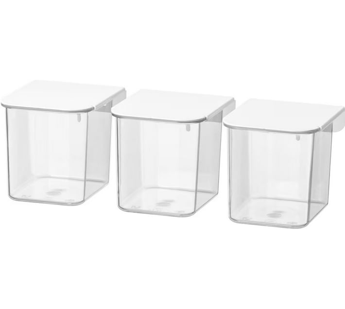 SKADIS Plastic Utility Container - 200 ml (Pack of 3, White) | Makro