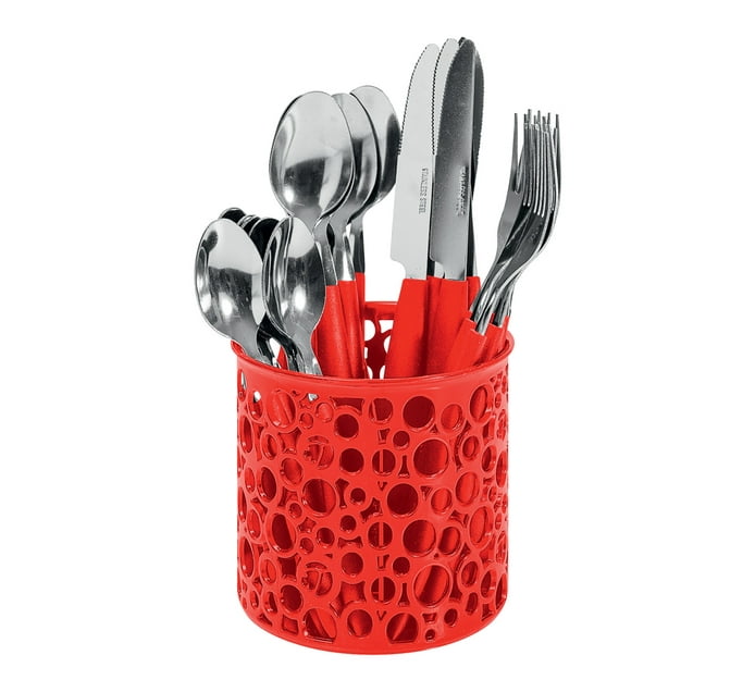 Top Chef 24-Piece Red Cutlery Set | Makro