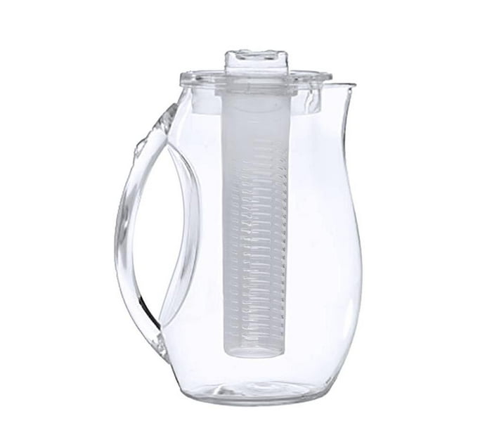 2 Liter Plastic Transparent Pitcher with Ice & Fruit Infuser Cores ...