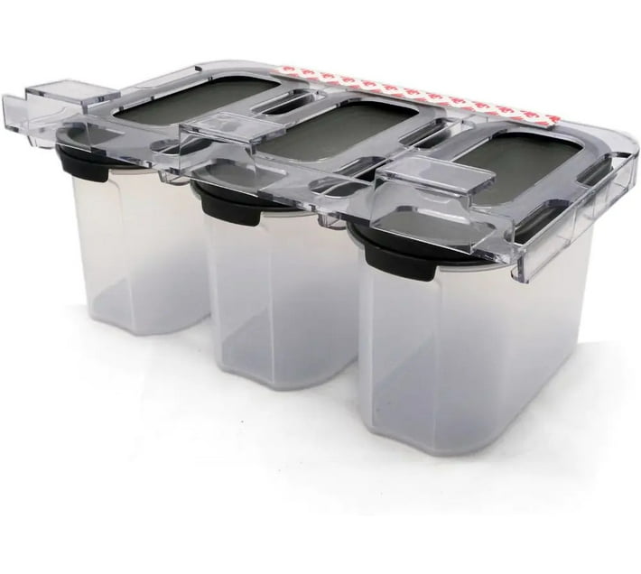 WOODLY Undershelf Dry Food Storage, 3 Containers Pullout Organizers ...