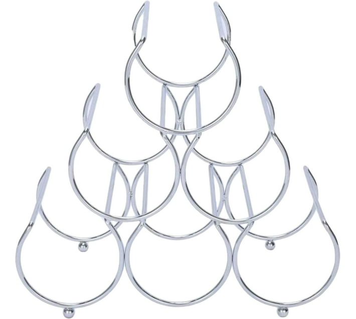 Crockery Centre Stainless Steel Wine Rack (Silver, 6 Bottles) | Makro