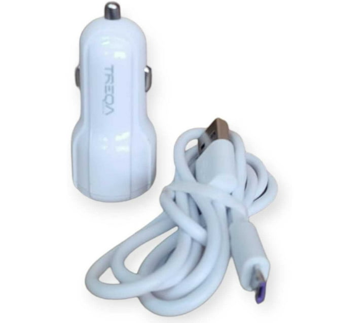 Treqa 3.1 A Multiport Mobile Charger with Detachable Cable (White) | Makro