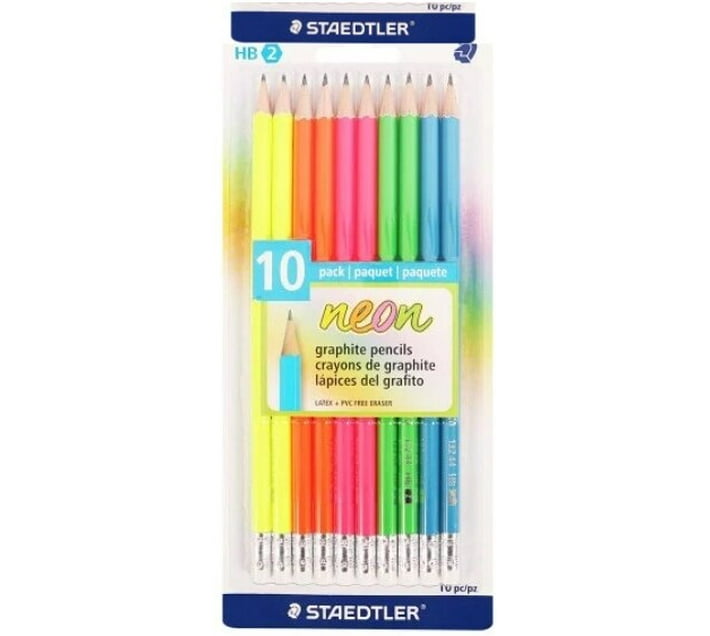 Staedtler Neon Pencils Round (Set of 10, Multicolour) | Makro
