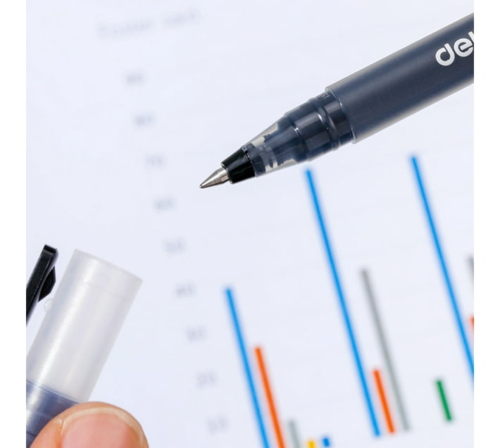 Deli MAX Gel Pen (Pack of 12, Black) | Makro