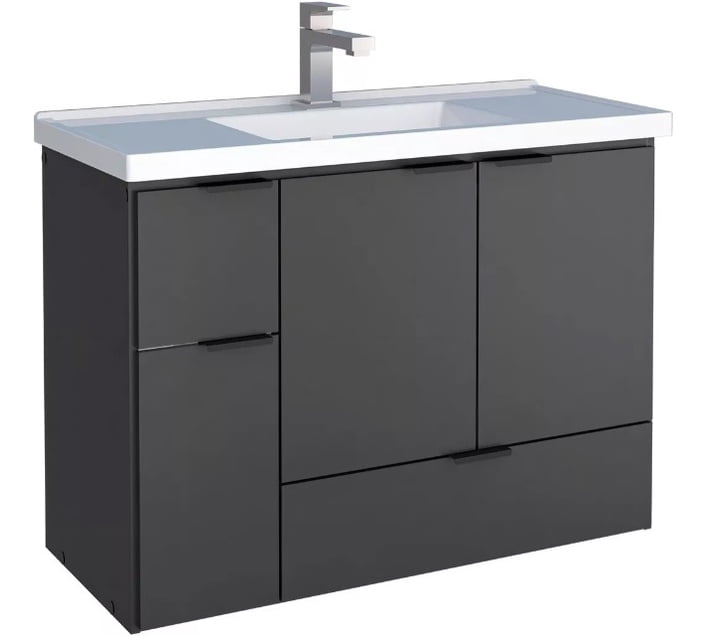Designer Concepts Orquidea Bathroom Vanity 80 -Black Engineered Wood ...