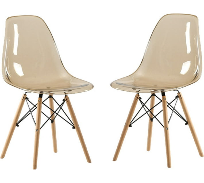 Smte Plastic Dining Chair Set Of 2 Finish Colour Brown Makro