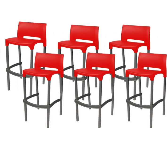 North20 Plastic Bar Chair Finish Colour Red Pre Assembled Makro