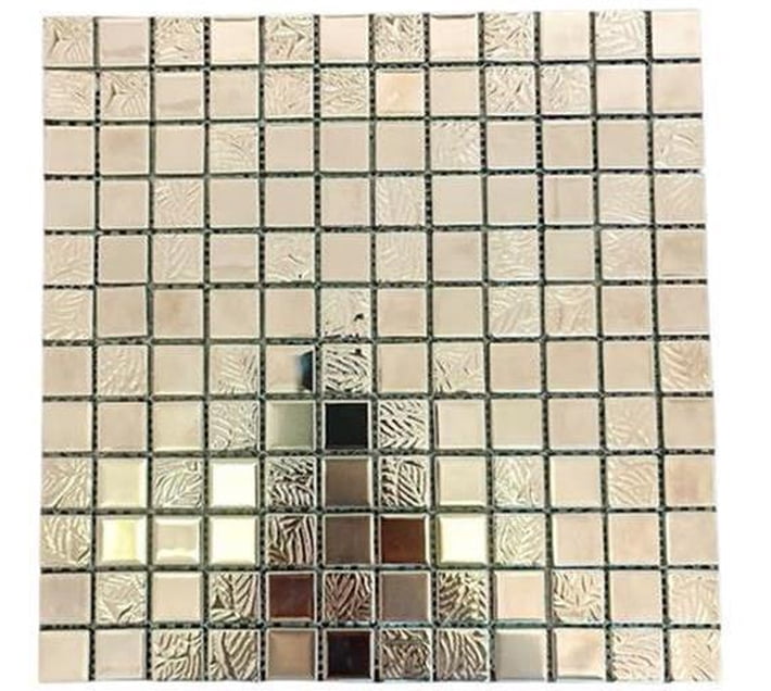 Earthstone Glass Mosaic - Silver Moonlight (per sheet) Metallic Modern ...