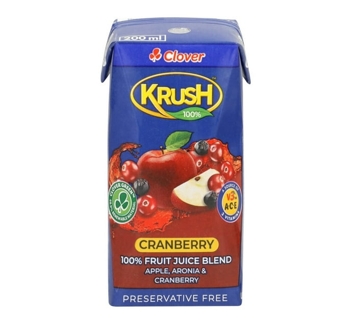 Someone’s in a Makro Clover 24 x 200ml Krush Uht Juice Mood