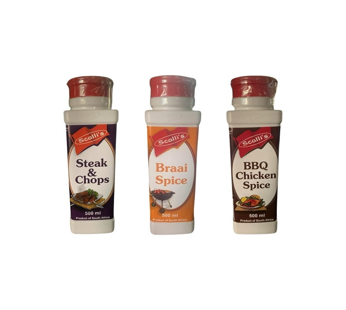 Scalli's Steak & Chops 500g + Braai Spice 500g + BBQ Chicken 500g | Makro