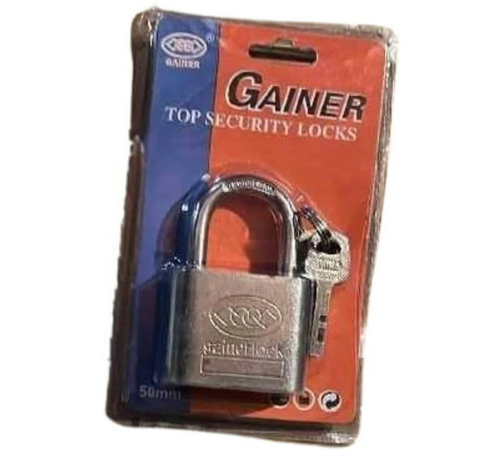 Gainer 190208 50MM Top Security Locks Padlock (Silver) | Makro