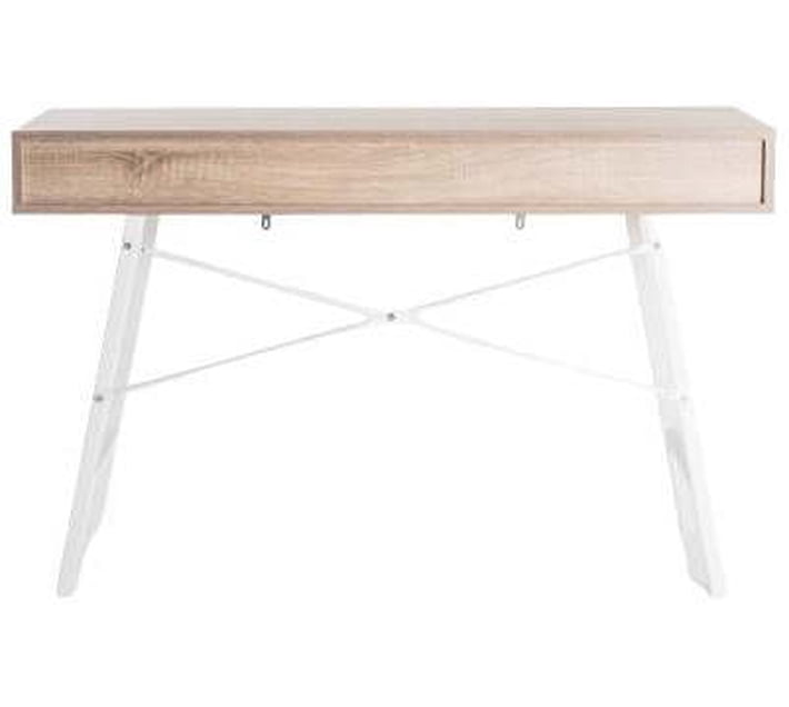 Benise Desk Luca 120cm Desk - Oak/White Wood Portable Laptop Table ...