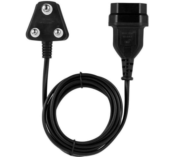 Switched Easy Cable Extender SA 3Pin to 2Pin Euro Socket 2M - Black 1 ...