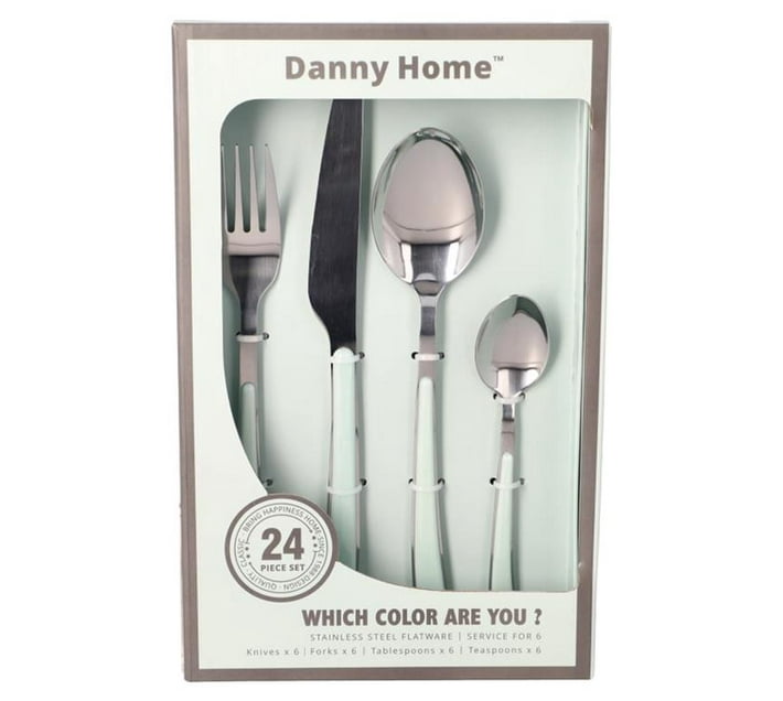 Someone’s in a Makro Danny Home 24 Piece Silver Stainless Steel Cutlery ...