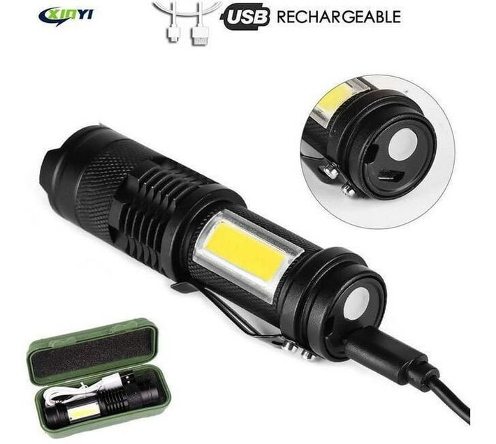 WL-920 RECHARGEABLE TORCH TWO IN ONE FLASH LIGHT WITH BACK LIGHT ...