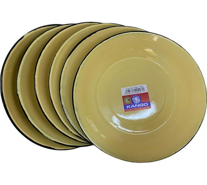 Kango Pack of 6 Aluminium Enamel Rice Plate Dinner Set () | Makro