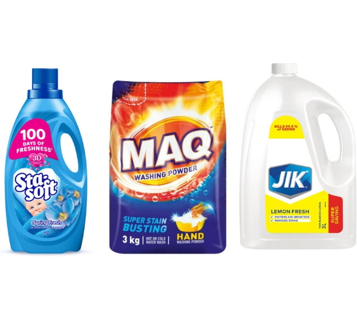 MAQ Sta-Soft Spring Fresh Fabric Softener - 2L, Hand Washing Powder 3kg ...