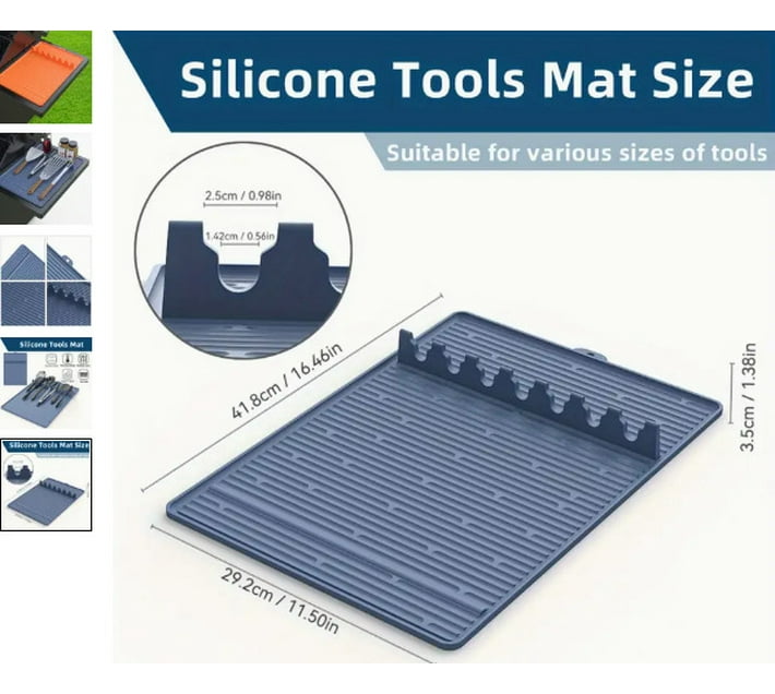 grill mat silicon Silicone Table Mat (Black, 40x45) | Makro