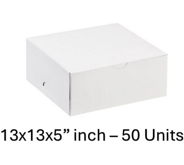 Box Mania Cake Box Craft Paper Packaging Box (Pack of 50 White, Brown ...