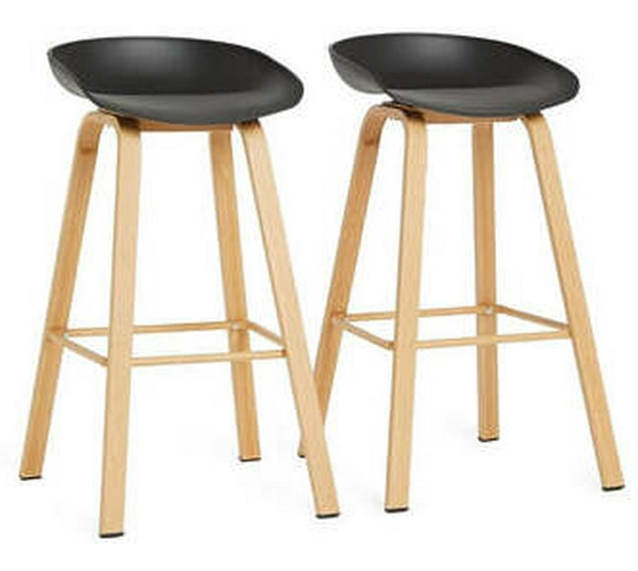 Nu dekor Metal Bar Stool (Finish Colour - Black, Knock Down) | Makro