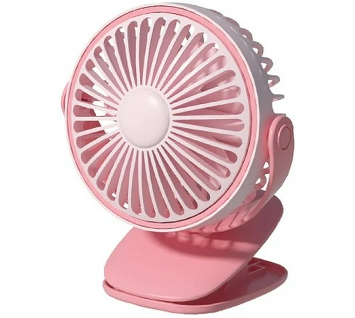 SE Table Clip Rechargeable Mini Fan PM-100 USB Fan (Pink) | Makro