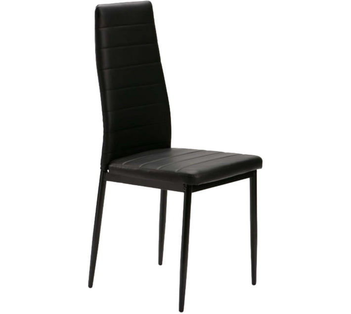 Benise Leather Dining Chair (Set of 1, Finish Colour - Black) | Makro