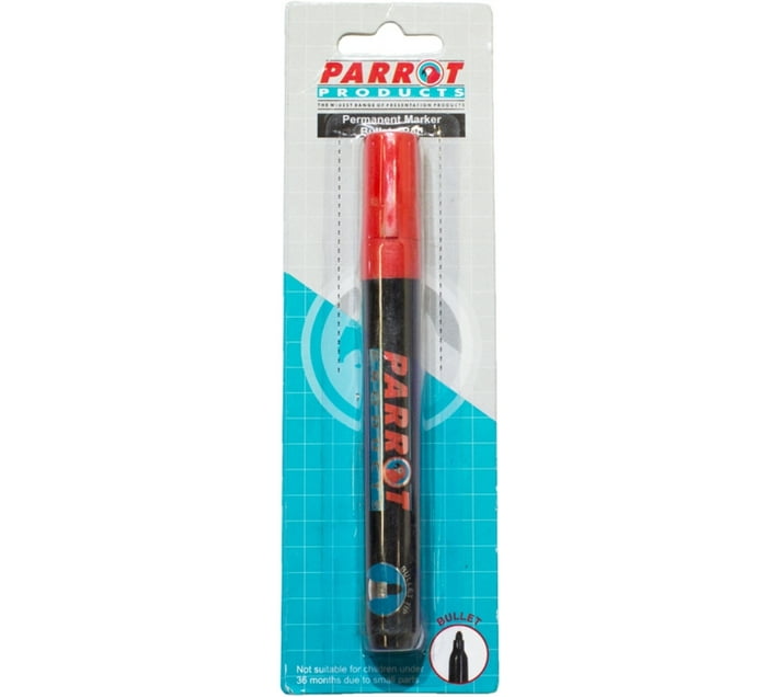 Parrot Products Permanent Marker (Bullet Tip - Carded - Red) | Makro