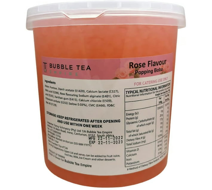 Bubble Tea Empire Rose Popping Boba Infusion Tea Drum 32 Kg Makro