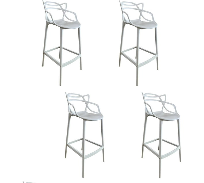 Infinity Homeware Metal Bar Stool (Finish Colour - White, Knock Down ...