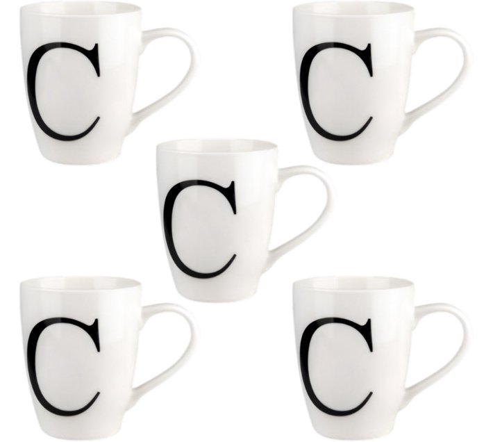 AZ Décor Mug Daily Tall Letter C,400Ml Porcelain Coffee Mug (400 ml ...