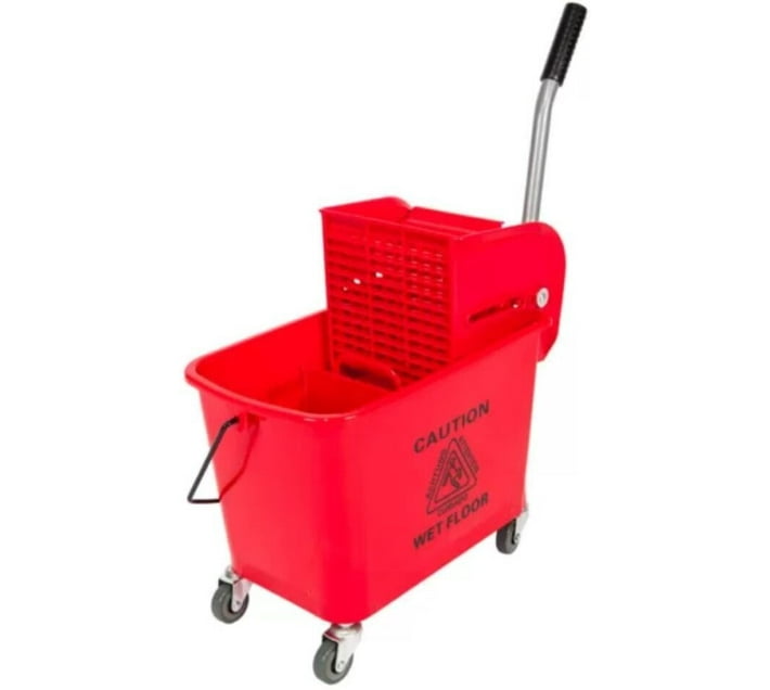 Buy Sanitize 20L Mop Wringer with Bucket & Divider - Red Home Bucket ...