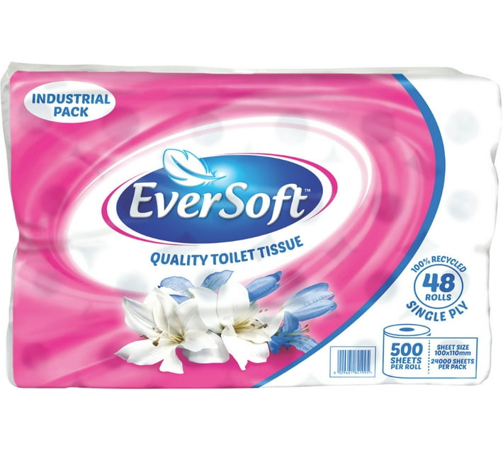 EverSoft 1 Ply Toilet Paper Roll (Pack of 1 x 48 Rolls) | Makro