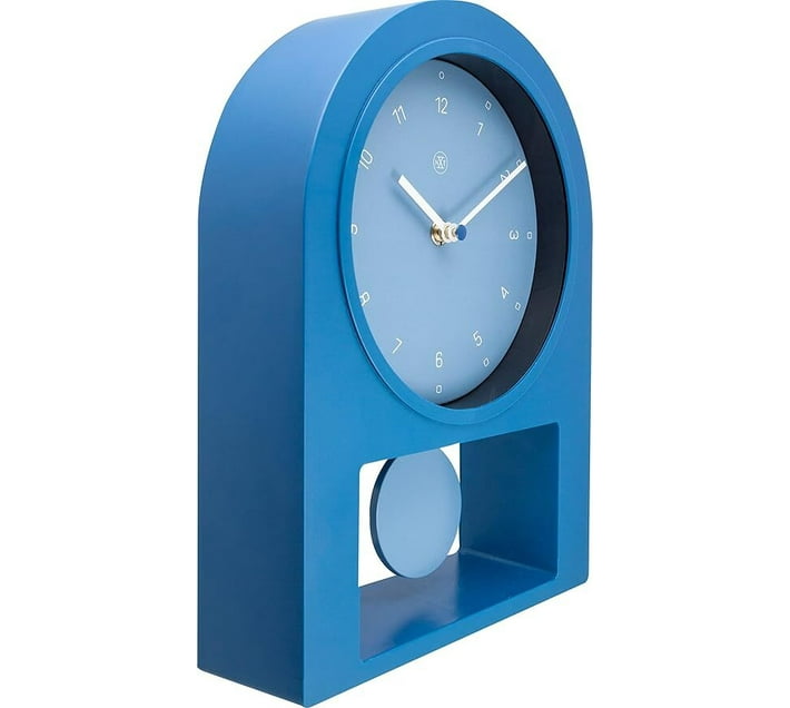 NeXtime Wood Analog Table Clock (Blue) | Makro