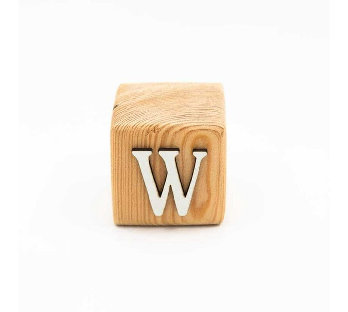 Wooden Alphabet Block(w) block construction Wooden Blocks (Beige) | Makro