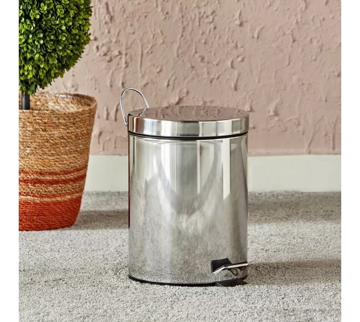 HomewareOnline 5 Litre Silver Dustbin Stainless Steel Dustbin (Silver ...