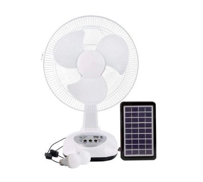 Someone’s in a Makro 12-inch Rechargeable Fan With 2 LED Lights - Solar ...