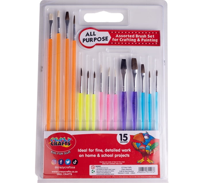 CRAZY CRAFTS Craft & Paint Brushes 15pcs | Makro