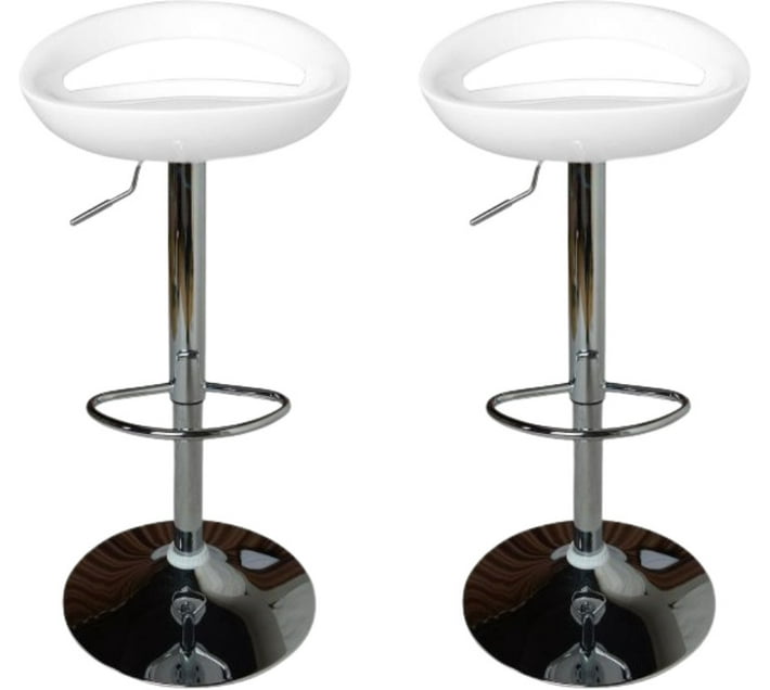 Buy SMTE 93177211 Metal Bar Stool (Finish Colour - White, DIY(Do-It ...