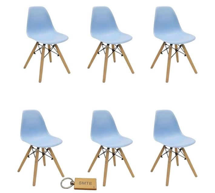 Someones In A Makro 6 X Wooden Leg Chairs Blue Smte Keyring Mood