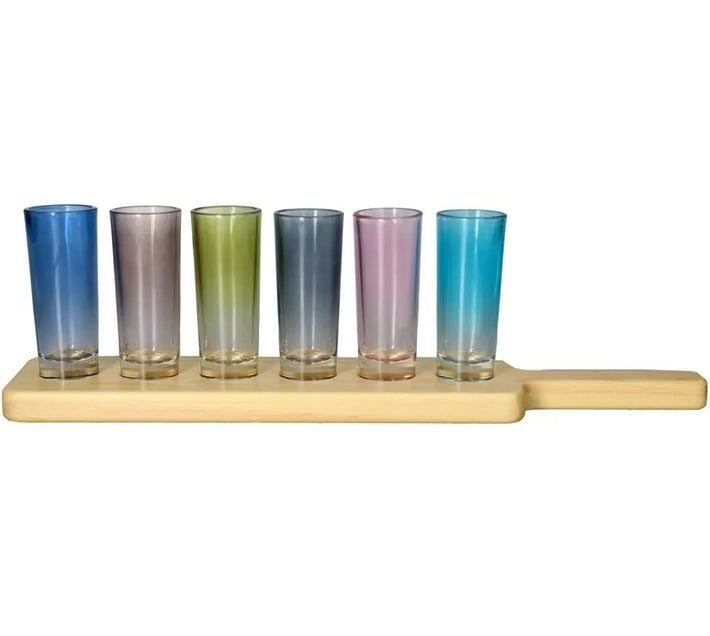 DH (Pack of 7) KY-094 Shot Glass Set (60 ml, Glass, Multicolour) | Makro