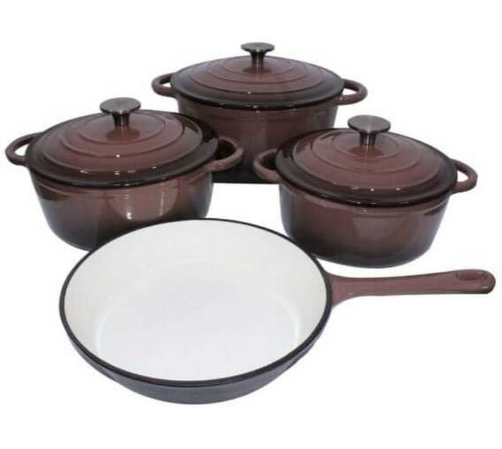 MB Brown Non-Stick Coated Cast Iron Cookware Set (7 - Piece) | Makro