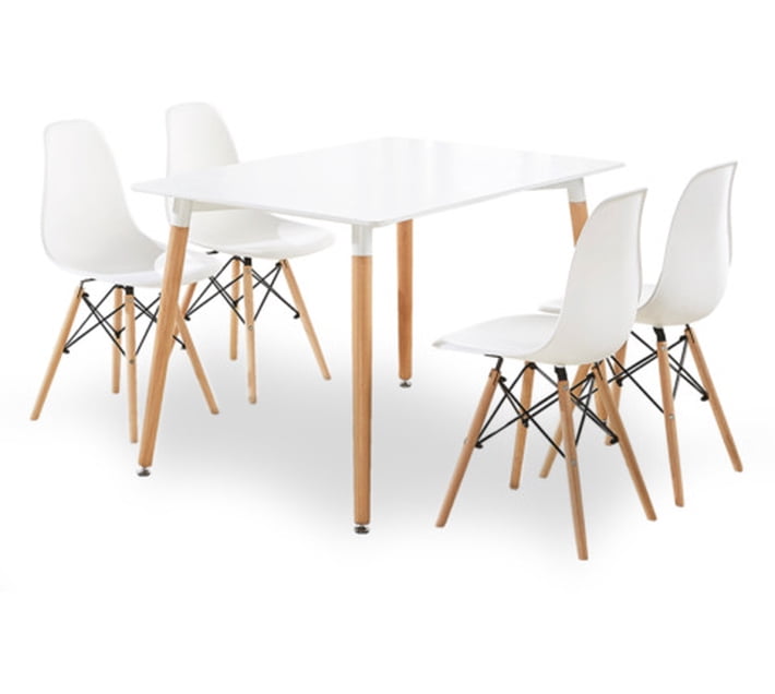 ST Solid Wood Dining Chair (Set of 4, Finish Colour - White) | Makro